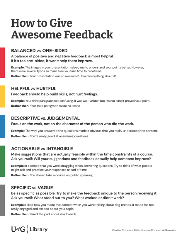 How to Give Awesome Feedback | Digital Learning Commons
